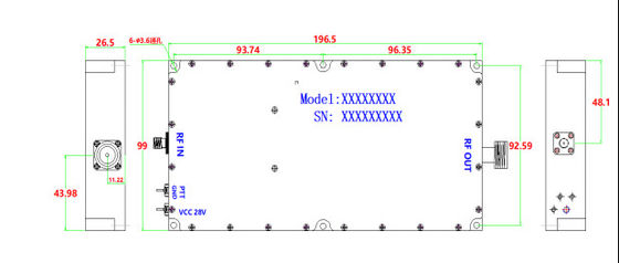 100W RF Connectorized Power Amplifier Module For Communication Radar System